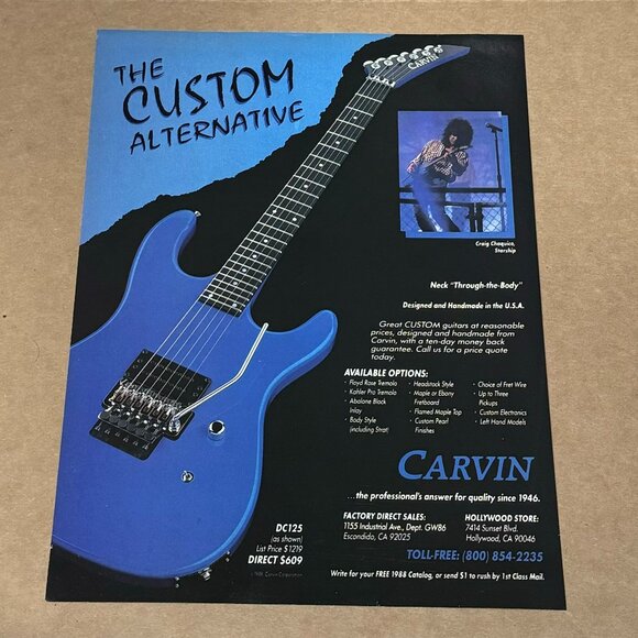 Carvin | Art | Craig Chaquico Of Starship Carvin Guitars 988 Print ...